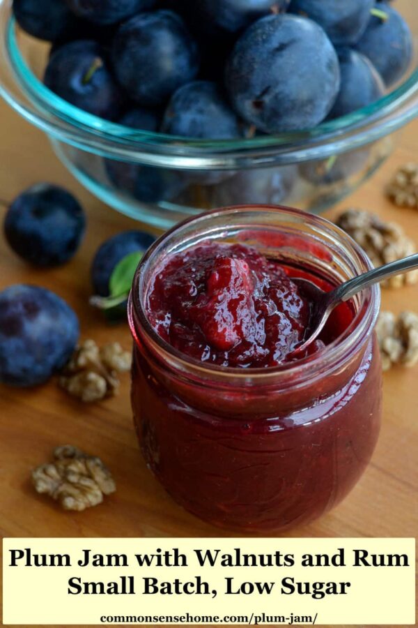 Plum Jam with Walnuts and Rum - Small Batch, Low Sugar