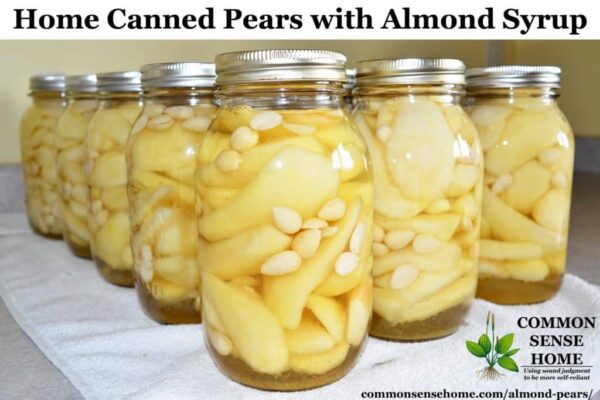 Almond Pears - Home Canned Pears with a Light Almond Syrup