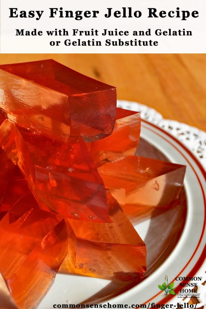 Finger Jello Made with Fruit Juice and Gelatin