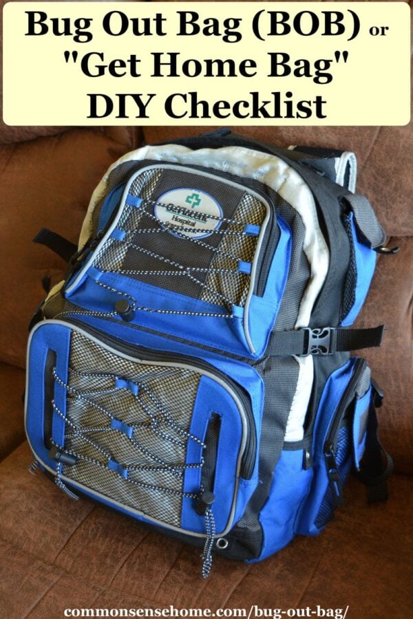 Bug Out Bag (BOB) or "Get Home Bag" DIY Checklist