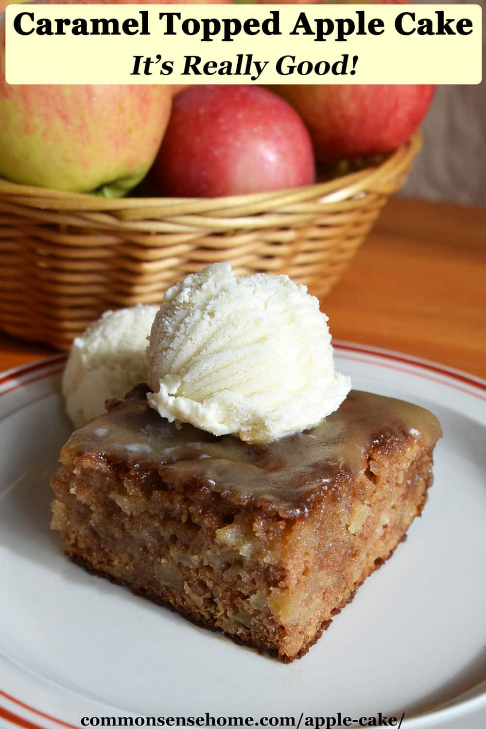 Easy Apple Cake with Caramel Topping - So Good!
