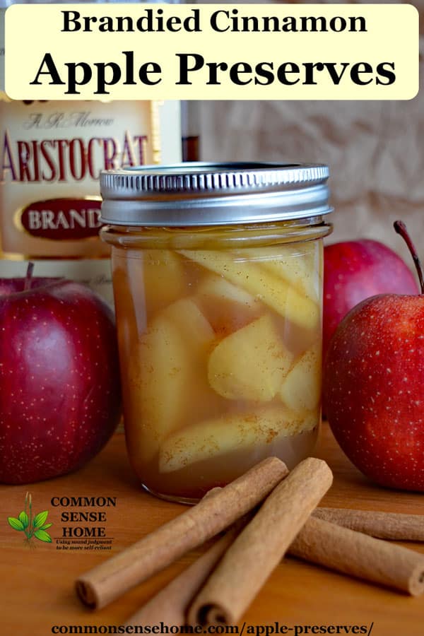 Brandied Cinnamon Apple Preserves (Low Sugar Recipe)